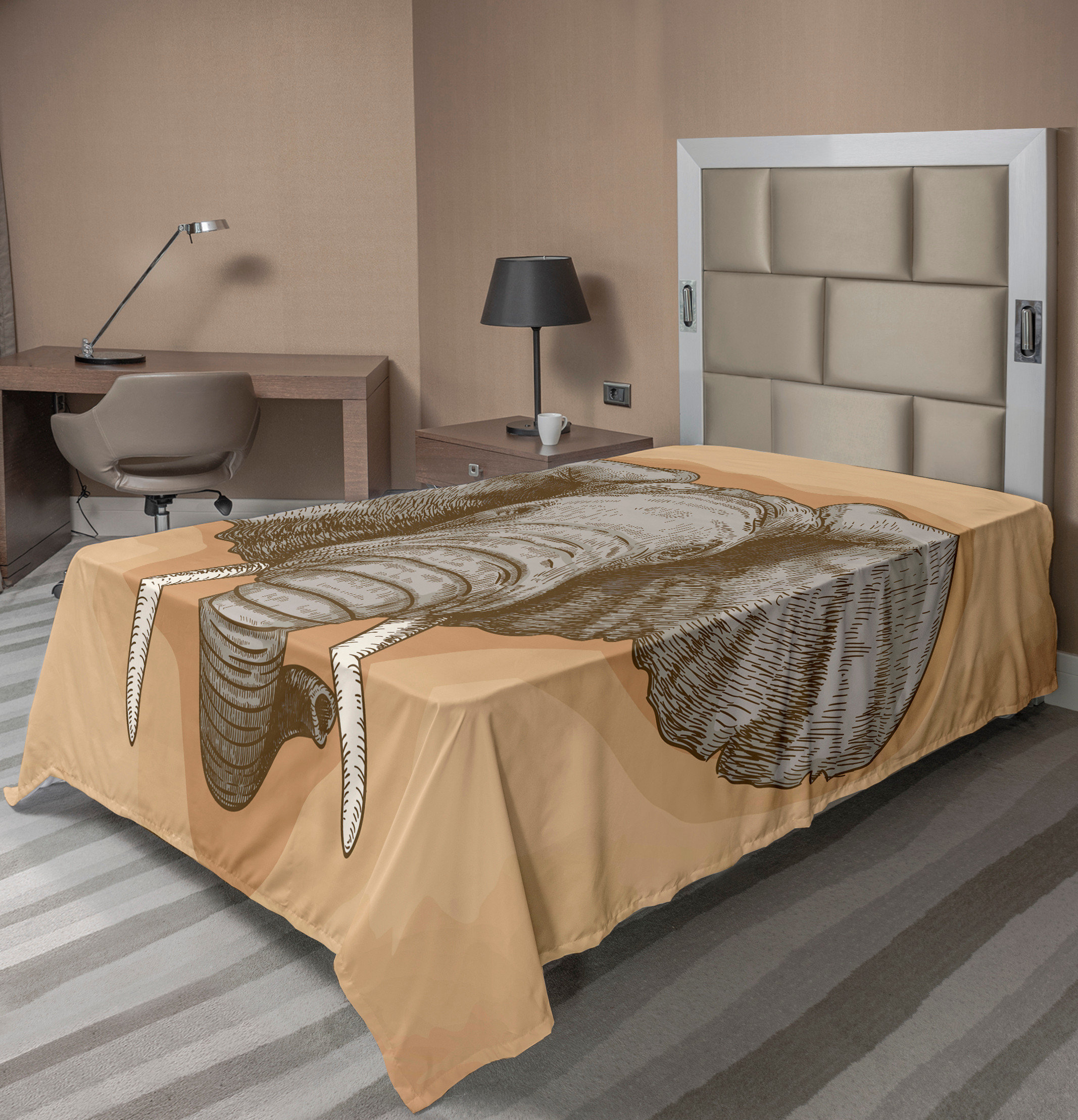 Ambesonne African Top Flat Sheet Wild Retro s Almond Grey_13715 | Wayfair