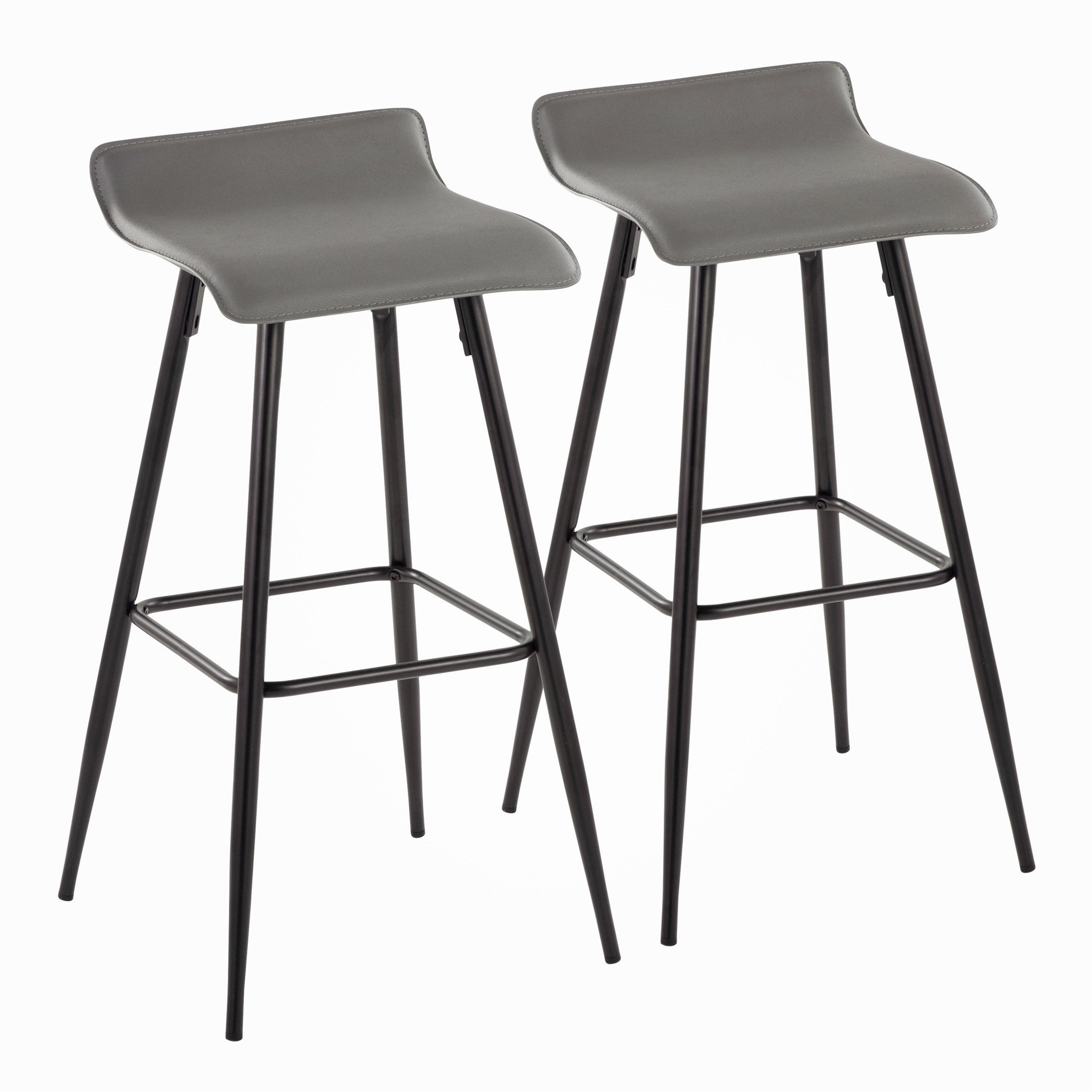 Corrigan Studio® 2PC 30" Contemporary Fixed-Height Bar Stool in Steel ...