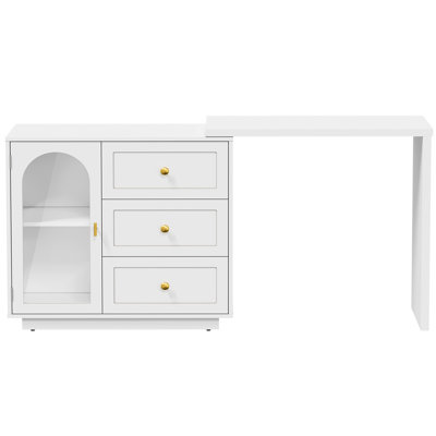 white makeup table without mirror