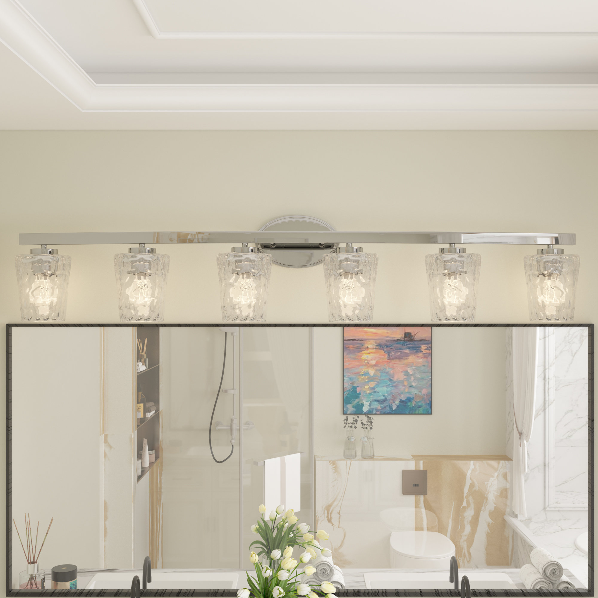 Willa Arlo™ Interiors Saratoga 6 - Light Bathroom Steel Dimmable Vanity ...