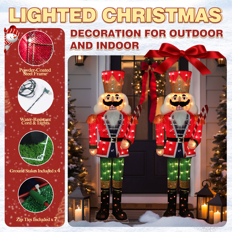 The Twillery Co.® Gutierrez 5 ft Warm White Lighted Soldier Nutcracker ...