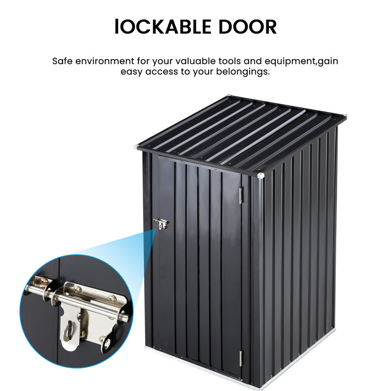 Healthomse 3 ft. W x 3 ft. D Galvanized Steel Lean-to Tool Shed | Wayfair