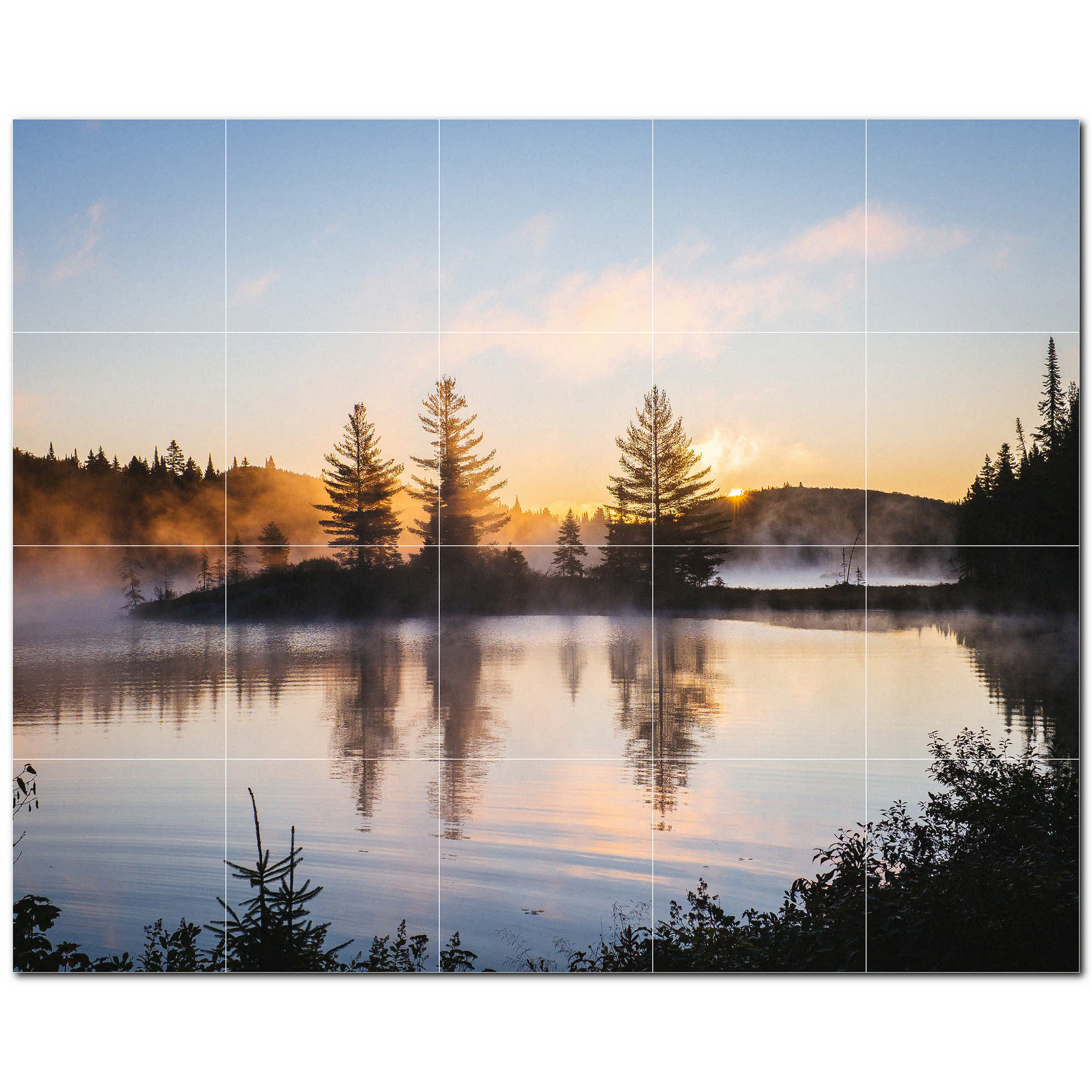 Picture-Tiles.com 40" x 32" Ceramic Lakes Photo Decorative Mural Tile ...
