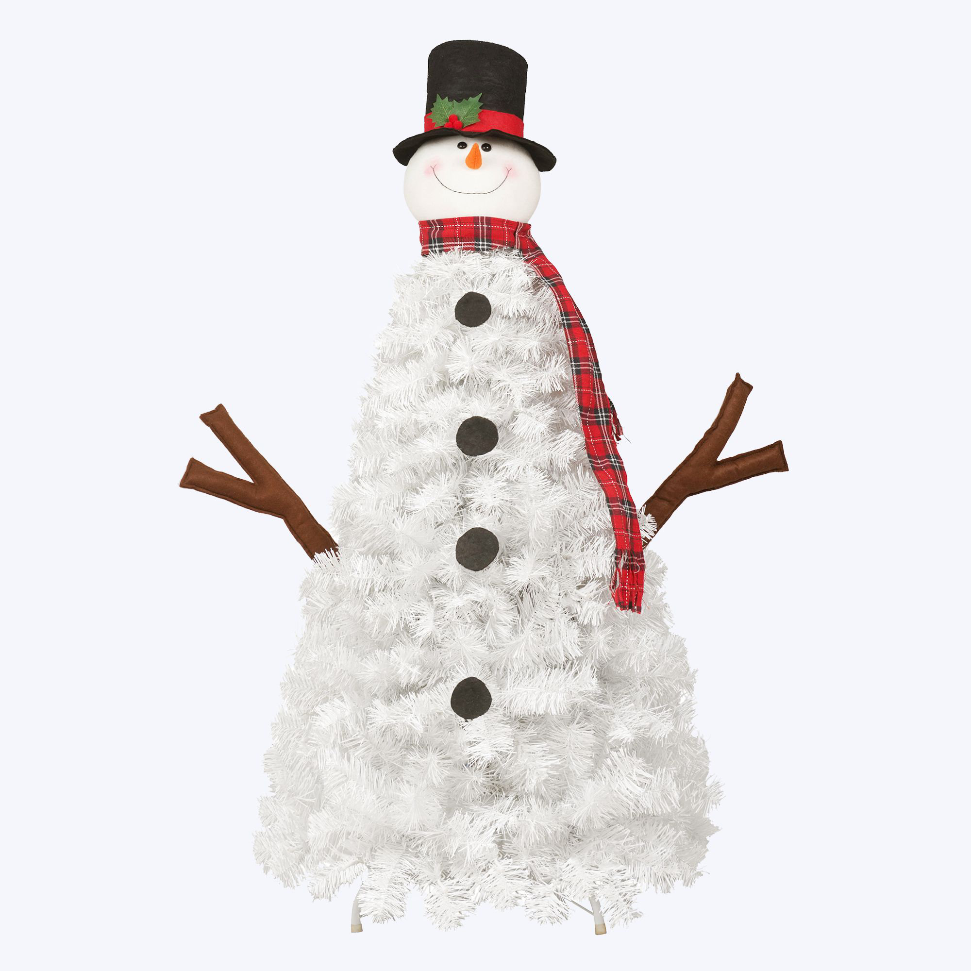 The Holiday Aisle® 4' Cute Snowman-Shaped Christmas Tree With 100 Warm ...