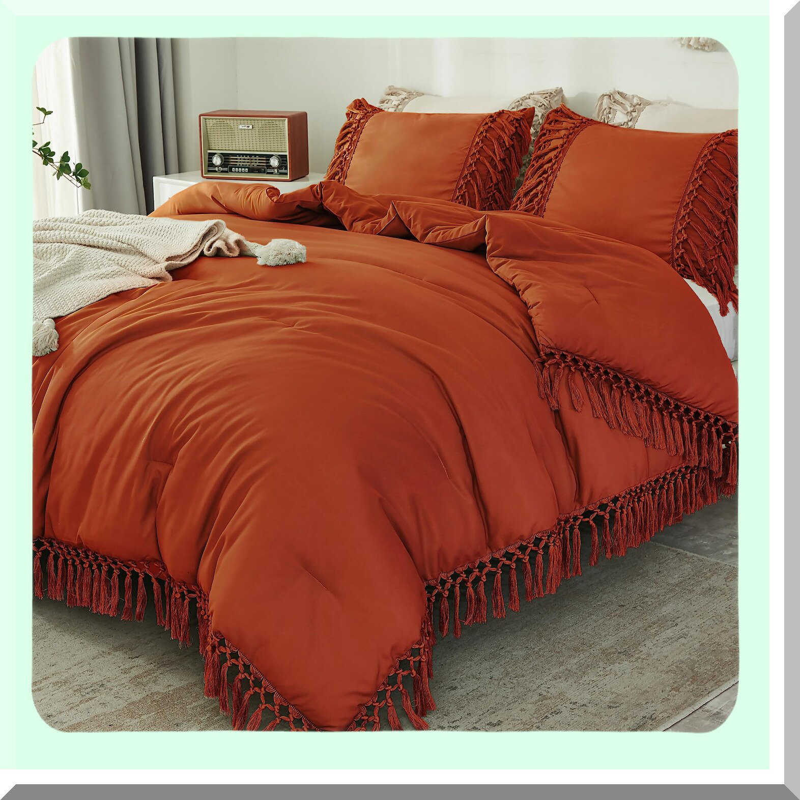 orange duvets