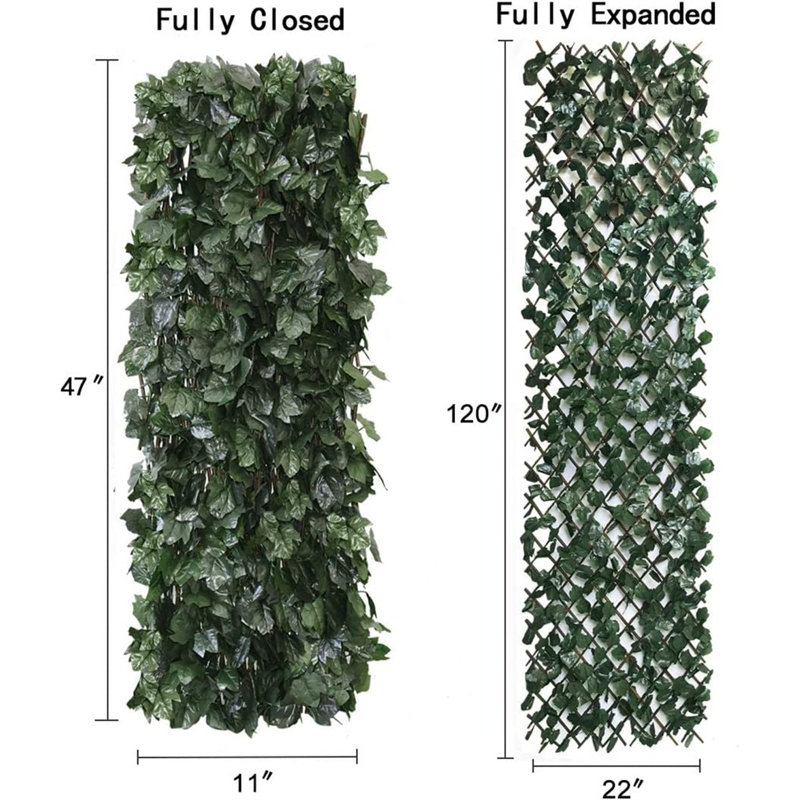 Excellent Nature Double Side Expandable Faux Hedge Artificial Ivy Wood ...