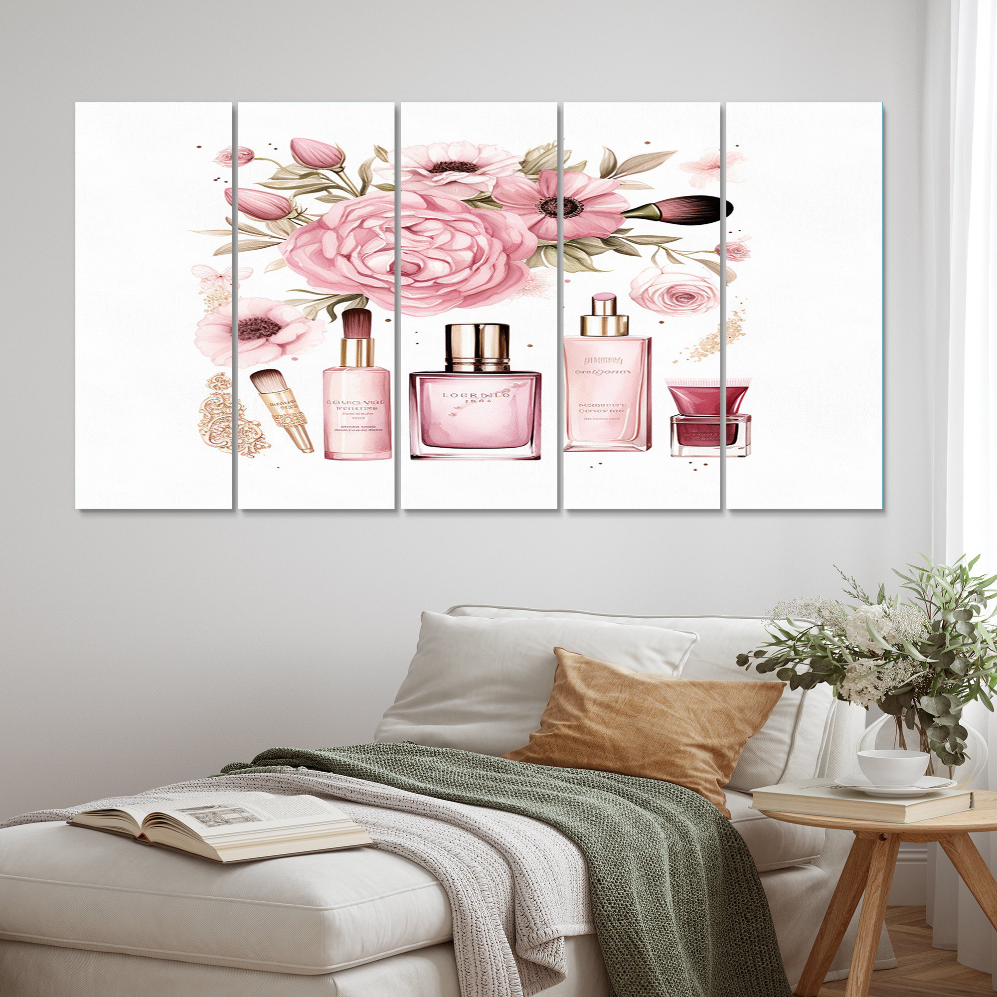 Rosdorf Park Pink Cosmetic Elegant Make-Up Illustration - Toiletries ...