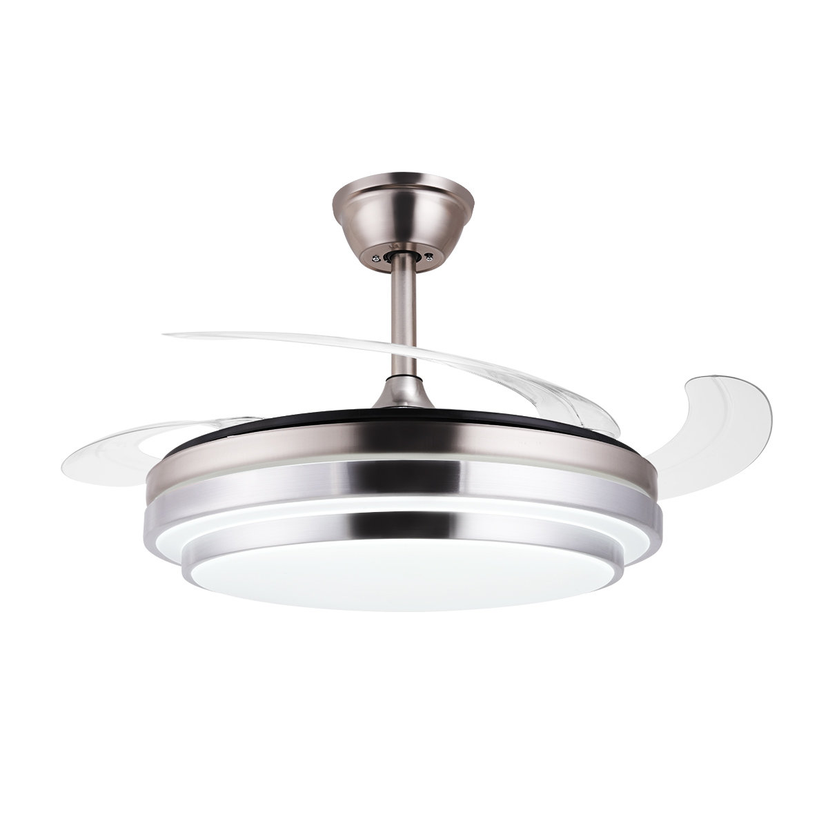 Ivy Bronx 47 Inch Invisible Ceiling Fan 3-Color Lights Remote Control ...