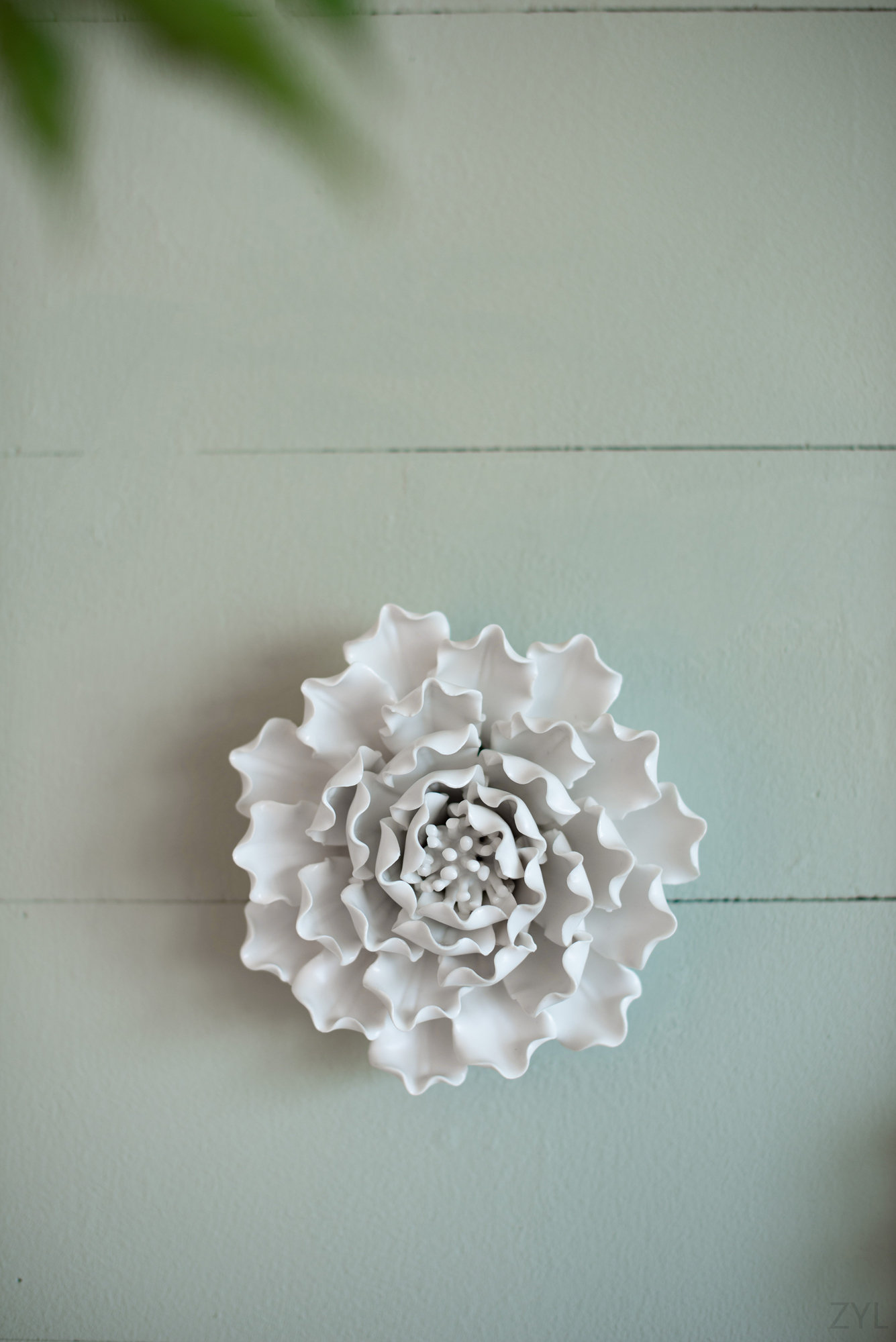 Ophelia & Co. Handmade Cream Ceramic Flower Wall Decor Accent | Wayfair