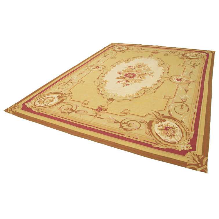 Hargun Aubusson Floral Hand Woven Hand Knotted 264 X 367 Yellow Area ...