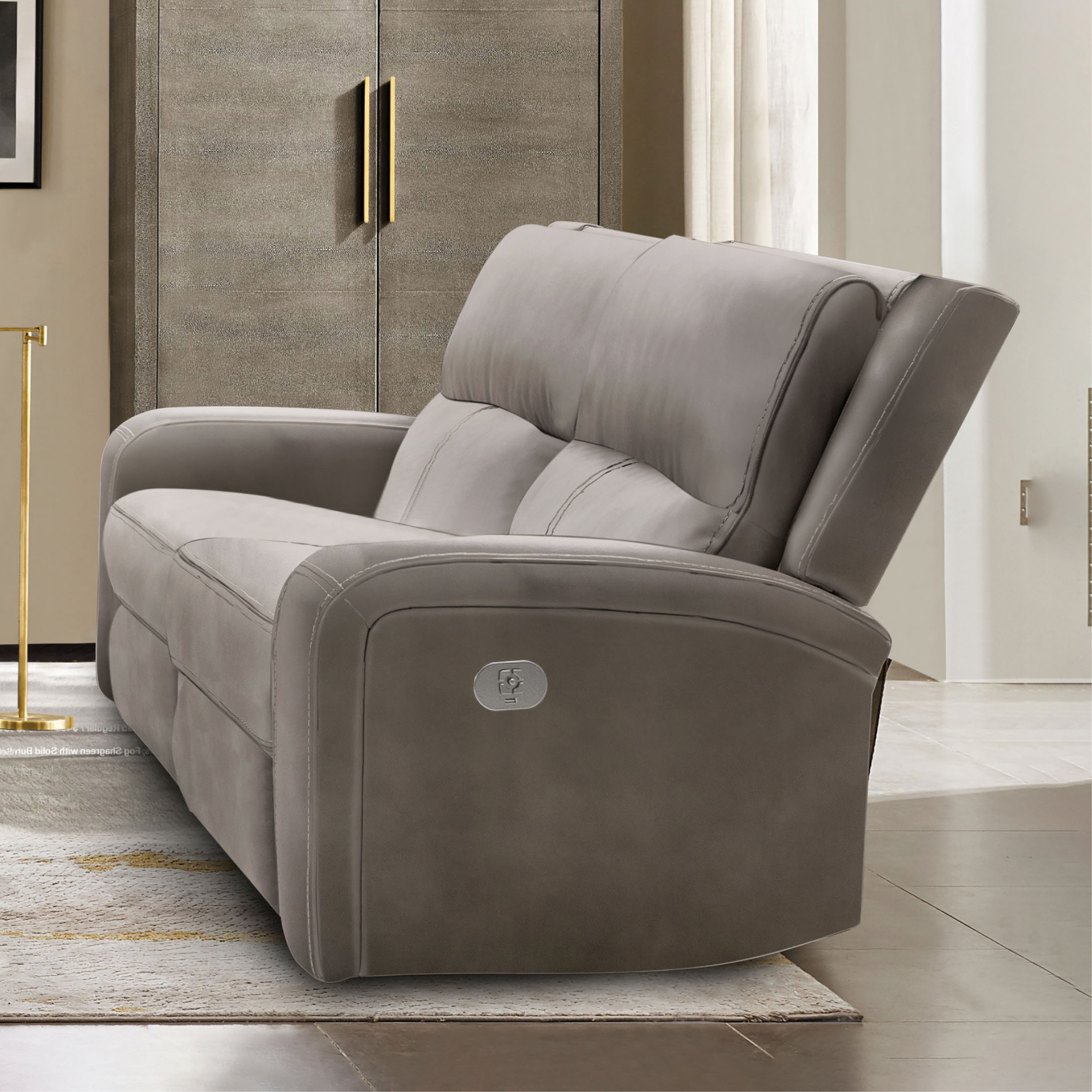 Everly Quinn Angeni 64" Vegan Leather Power Reclining Loveseat | Wayfair