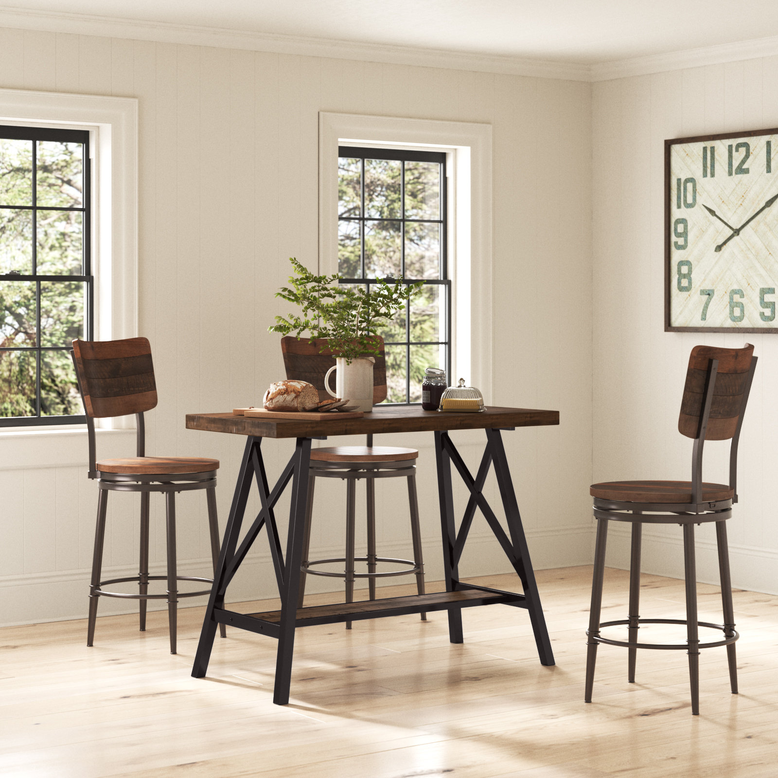 Union Rustic Jerrilyne Counter Height Trestle Dining Table & Reviews ...