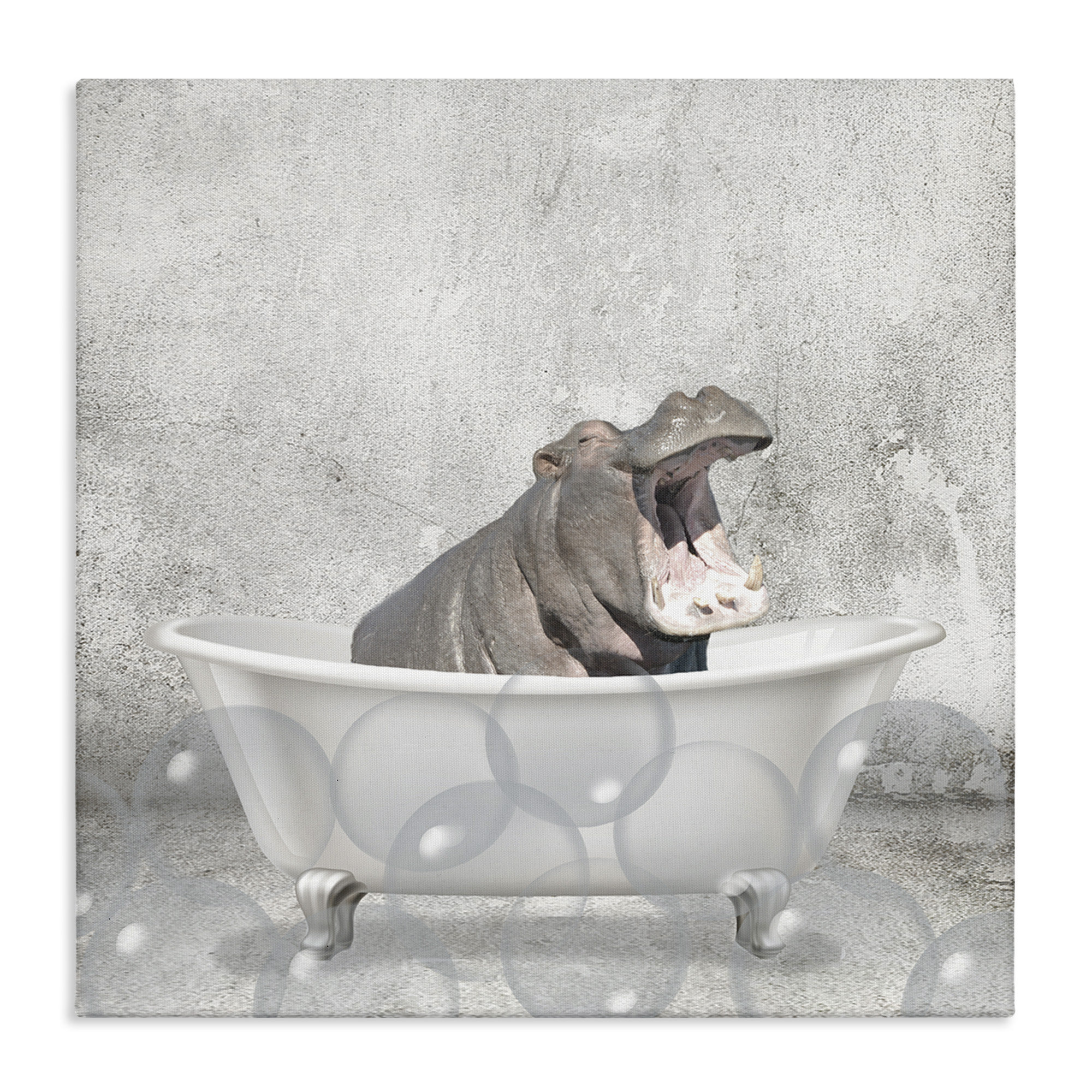 World Menagerie 'Baby Hippo Bath Time' - Painting Print & Reviews | Wayfair