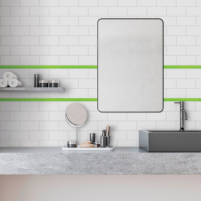 QEP Kantu 1.18'' x 15.35'' Hand Painted Glass Listello | Wayfair