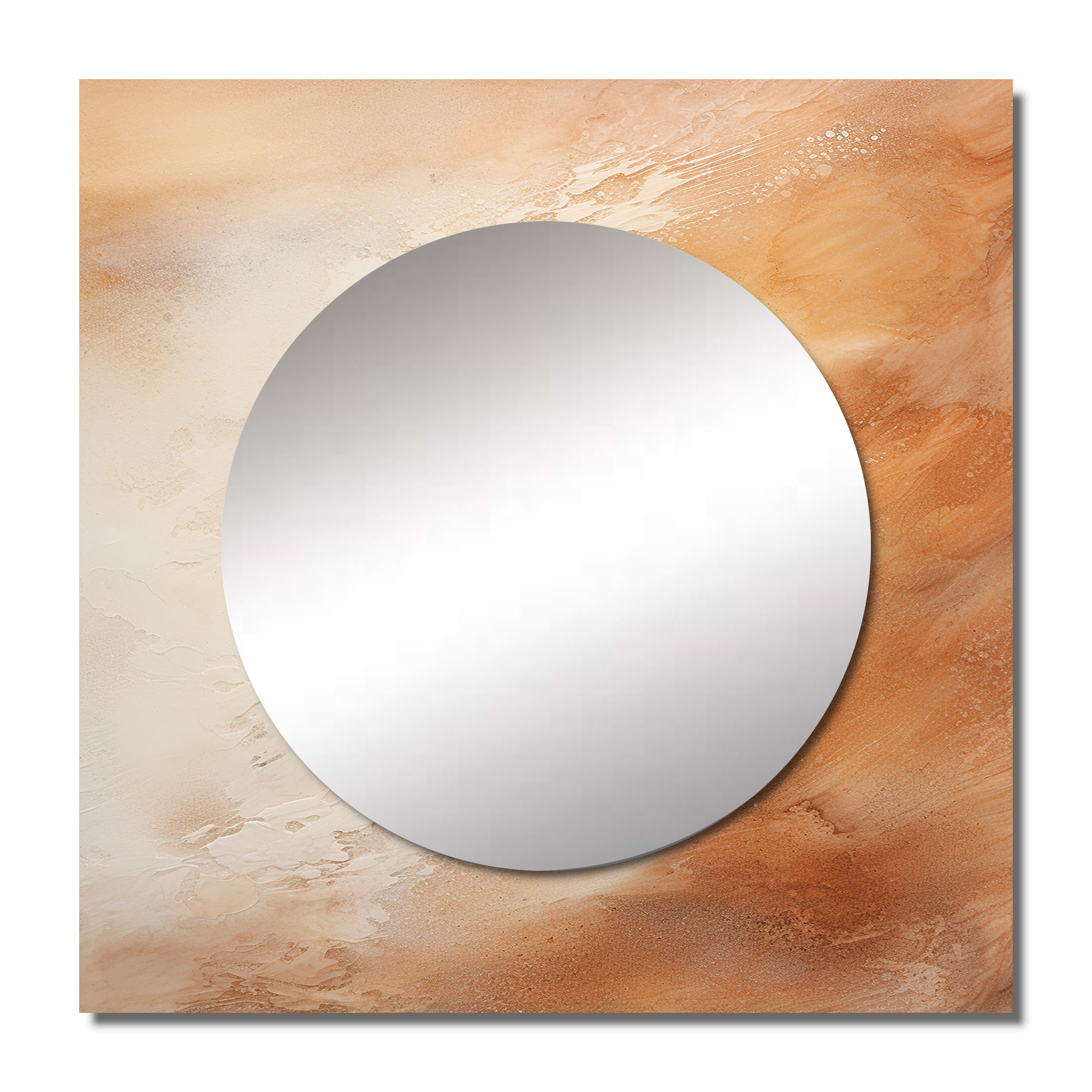 East Urban Home Doryce - Beige Sandy Clouds Horizon V Clouds Square Living Room Wall Mirror Art ...
