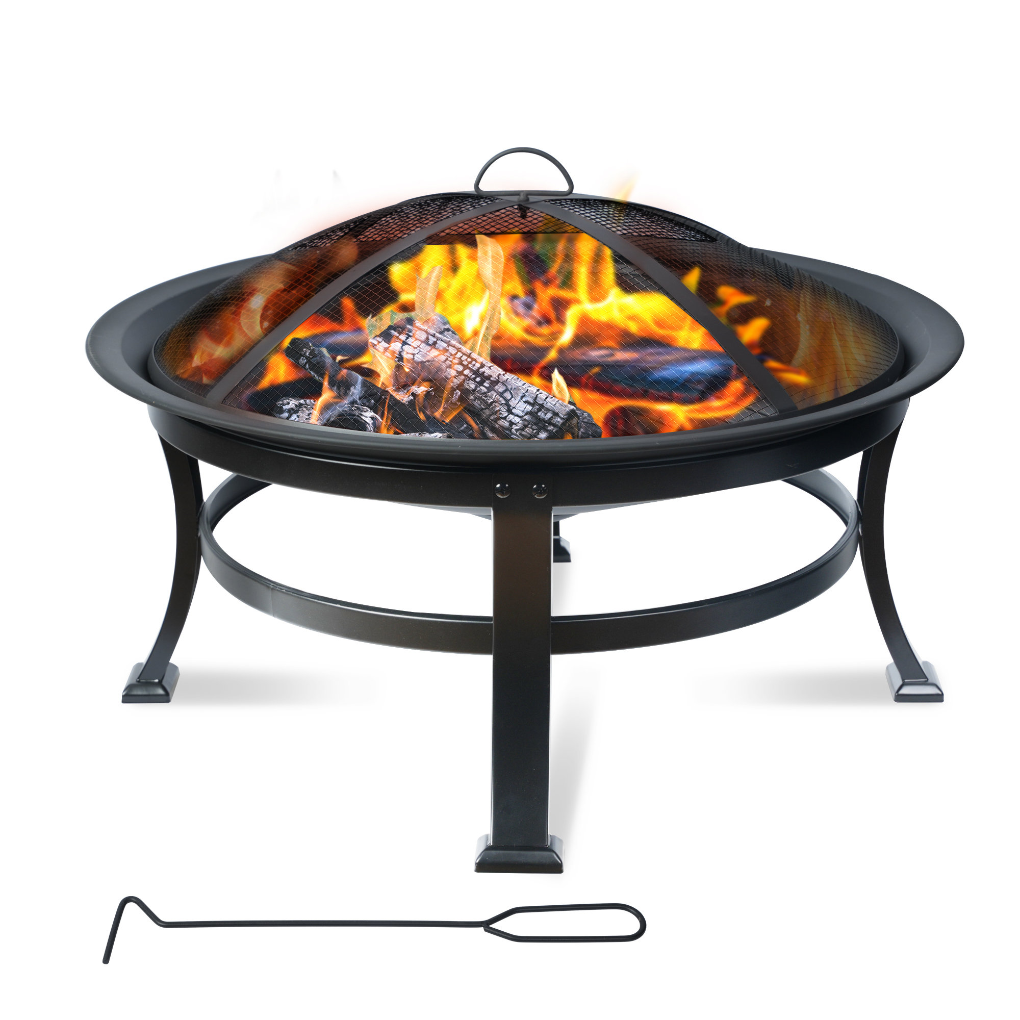 Red Barrel Studio® 30 In Outdoor Wood Burning Fire Pit – Durable Pits ...