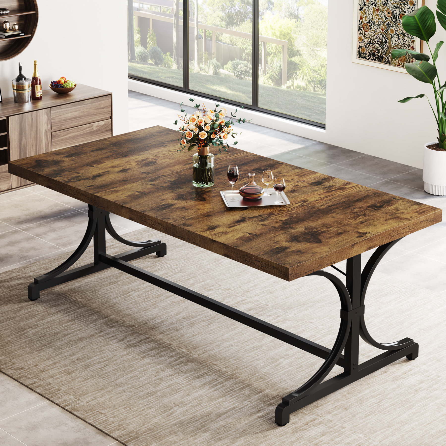 Williston Forge Joosep 62.4'' Rectangular Dining Table with Stylish Legs | Wayfair