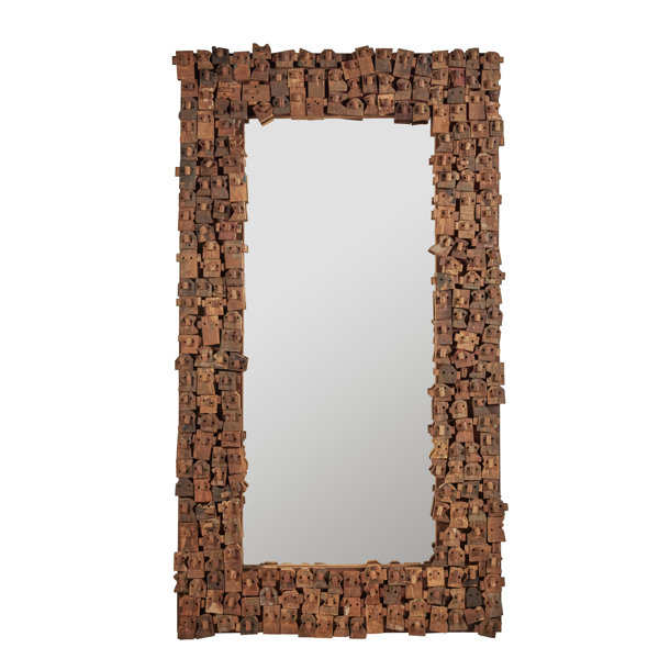 Bobo Intriguing Objects Rectangular Mirror w/ Wooden Mask Frame | Wayfair