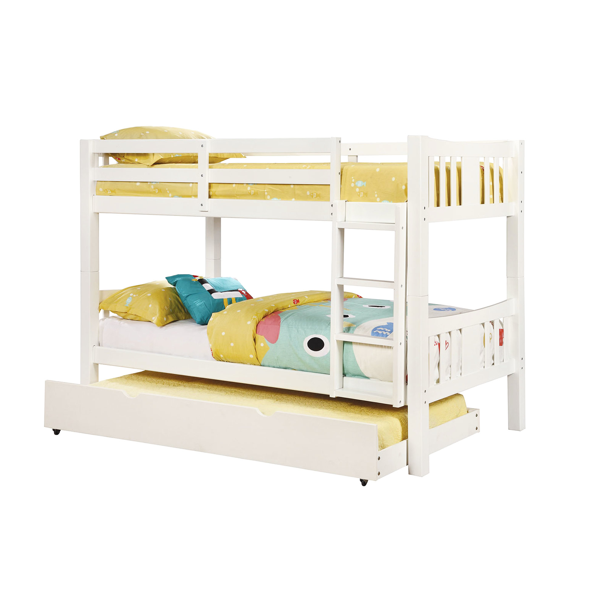 Latitude Run® Twin Over Bunk Bed In Transitional Style, Solid Wood ...