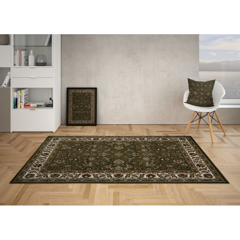 Canora Grey Leatri Performance Green Rug | Wayfair
