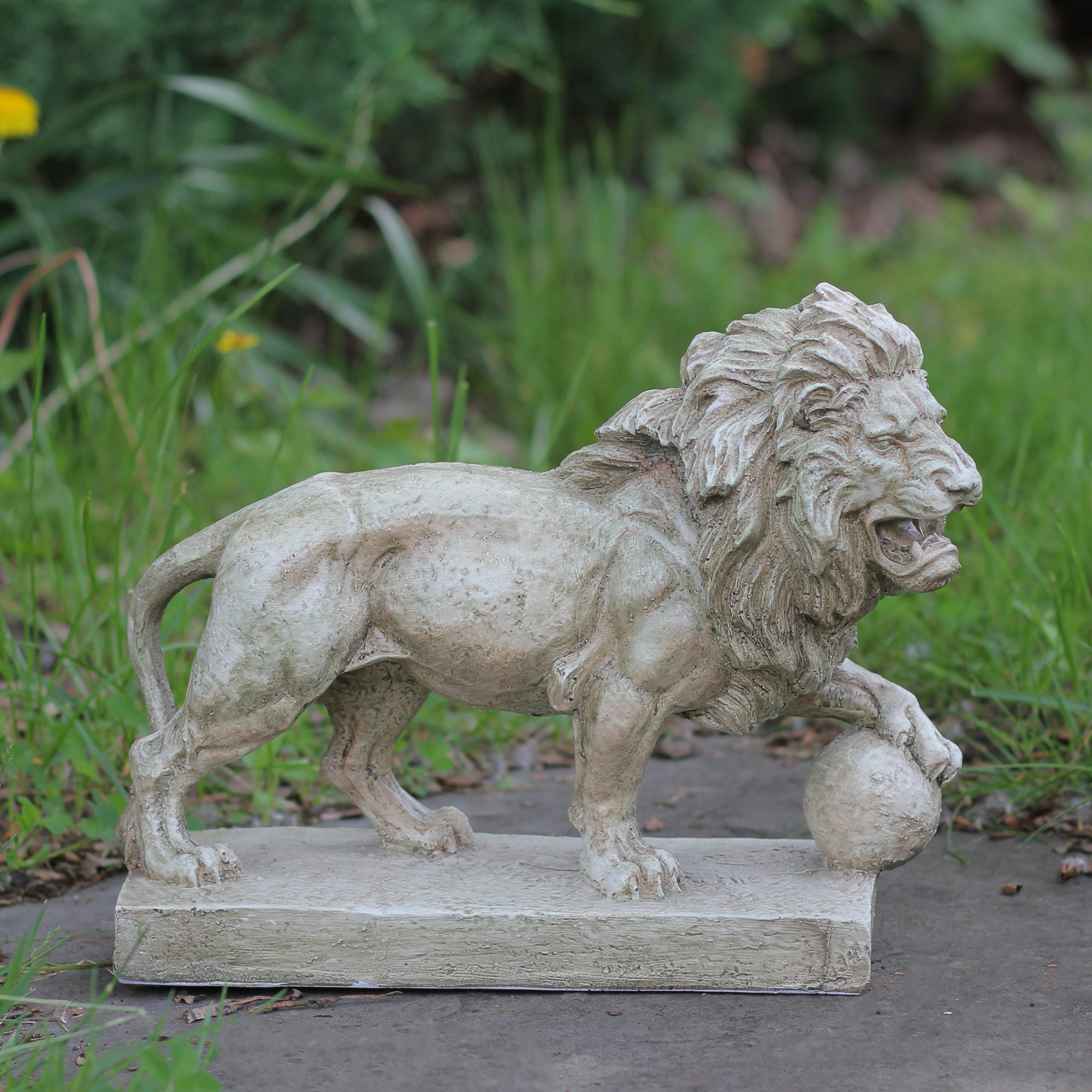 Northlight Seasonal 10.5" Weathered Finish Protective Lion Outdoor ...