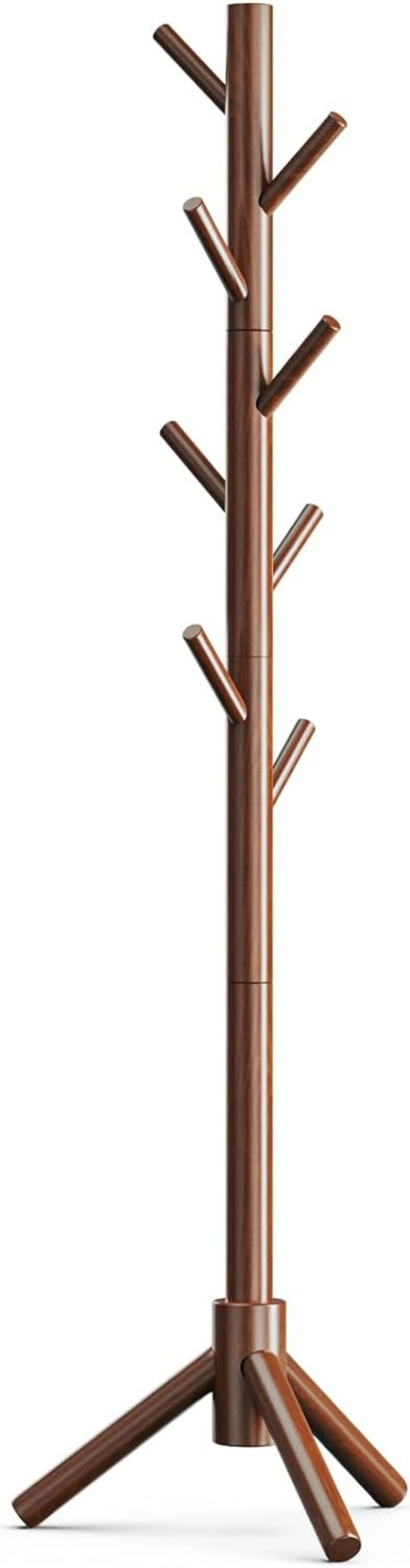 Latitude Run® Coat Rack Stand, Wooden Coat Rack Freestanding With 8 ...