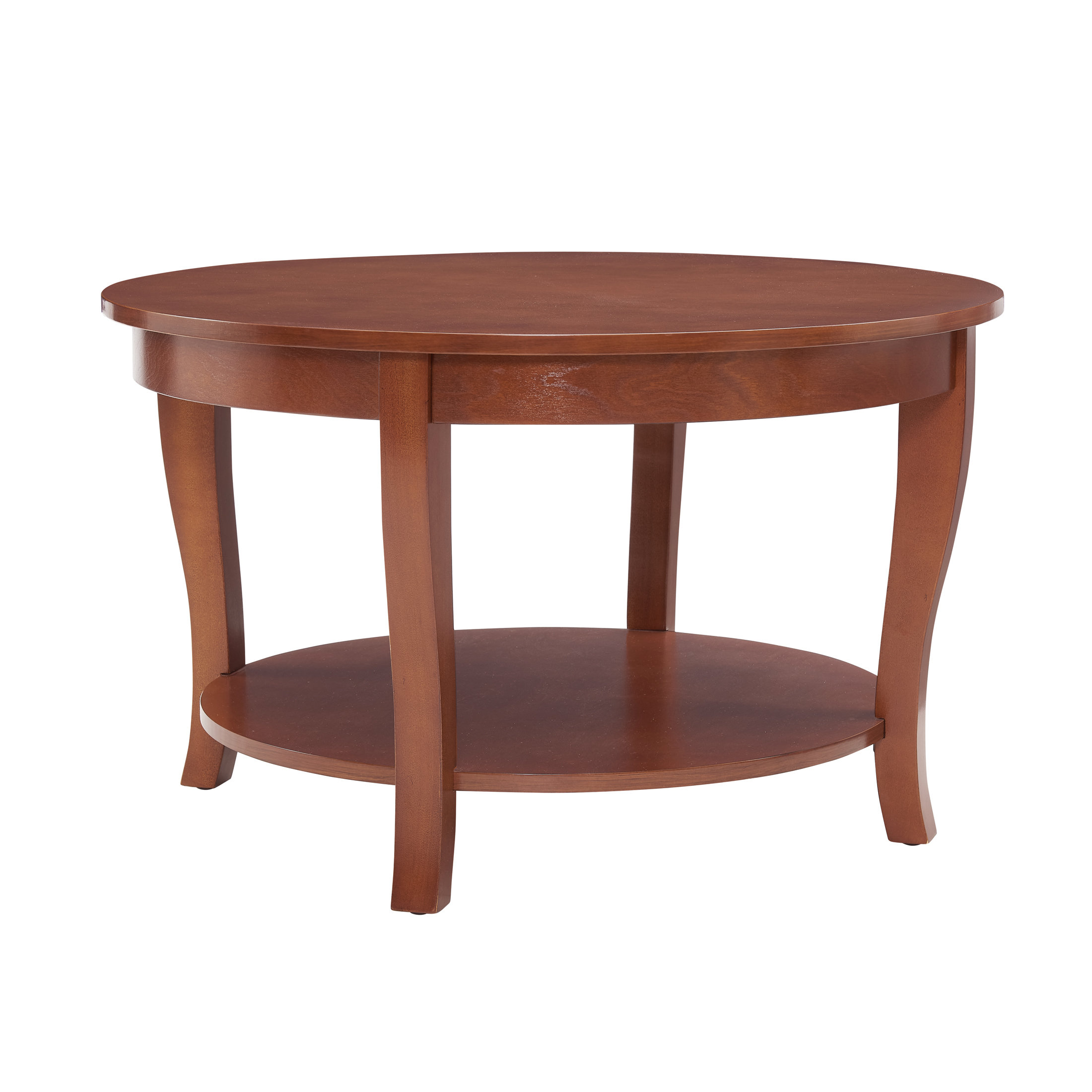 Red Barrel Studio® Traditional Round Coffee Table with Open Storage ...