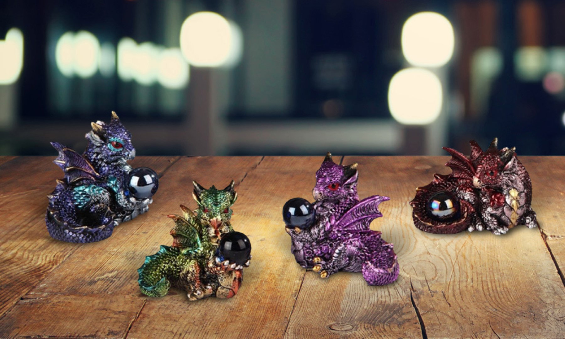 Trinx Davidchristophe 4-PC Mini Dragon with Gem Set 2.25"H Figurine ...