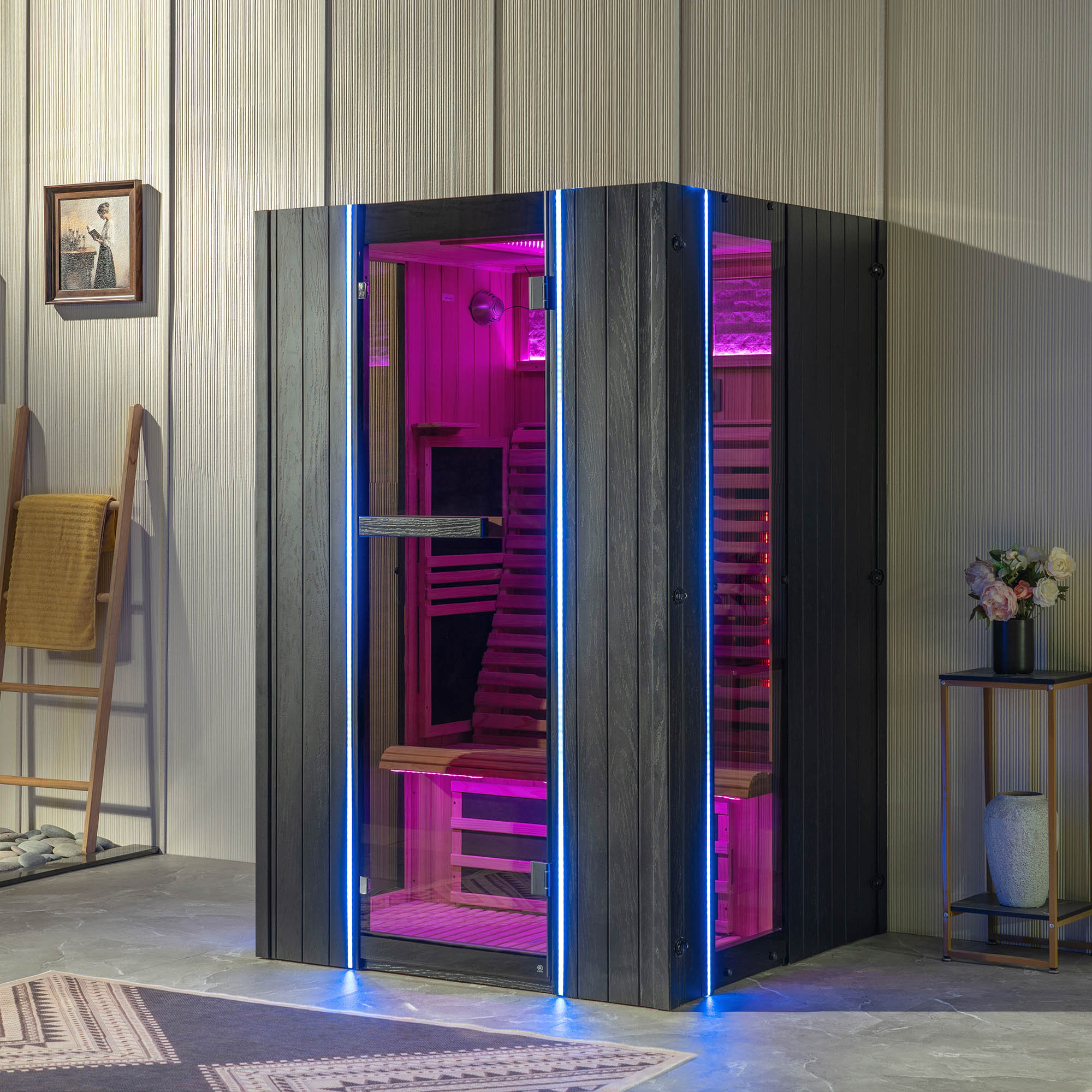 WoodBridge 2 Person Canadian Hemlock Wood Infrared Sauna For Home With ...