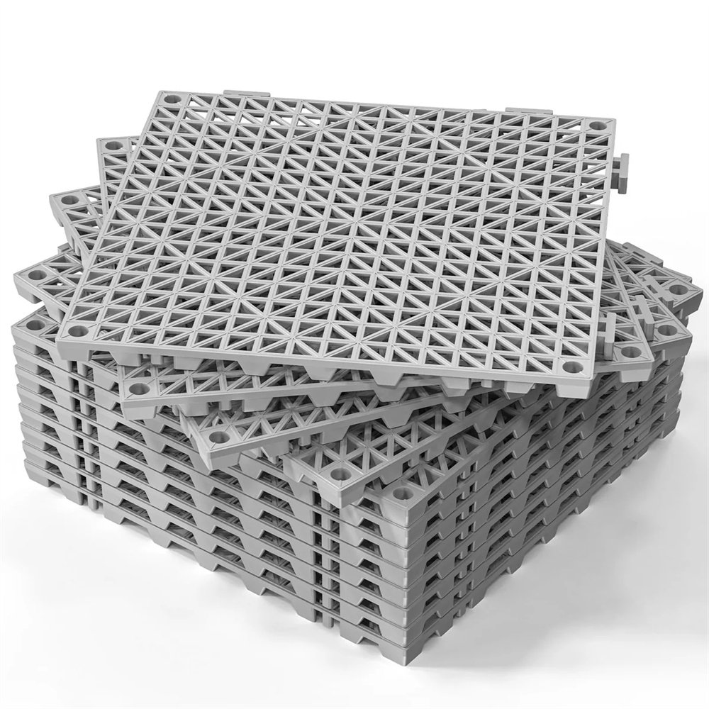 Ebern Designs 12" X 12" Interlocking Drainage Mat Drainage Tiles Non ...