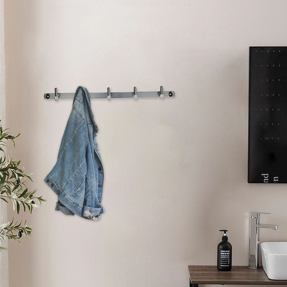 Latitude Run® Navit Aluminum 5 - Hook Coat Rack | Wayfair