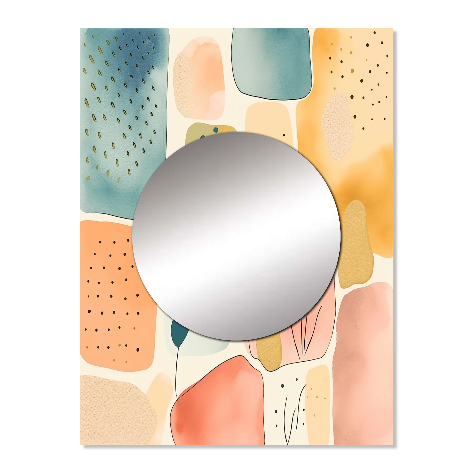 East Urban Home Orange Fun Pattern Of Shapes II - Modern Geometric ...