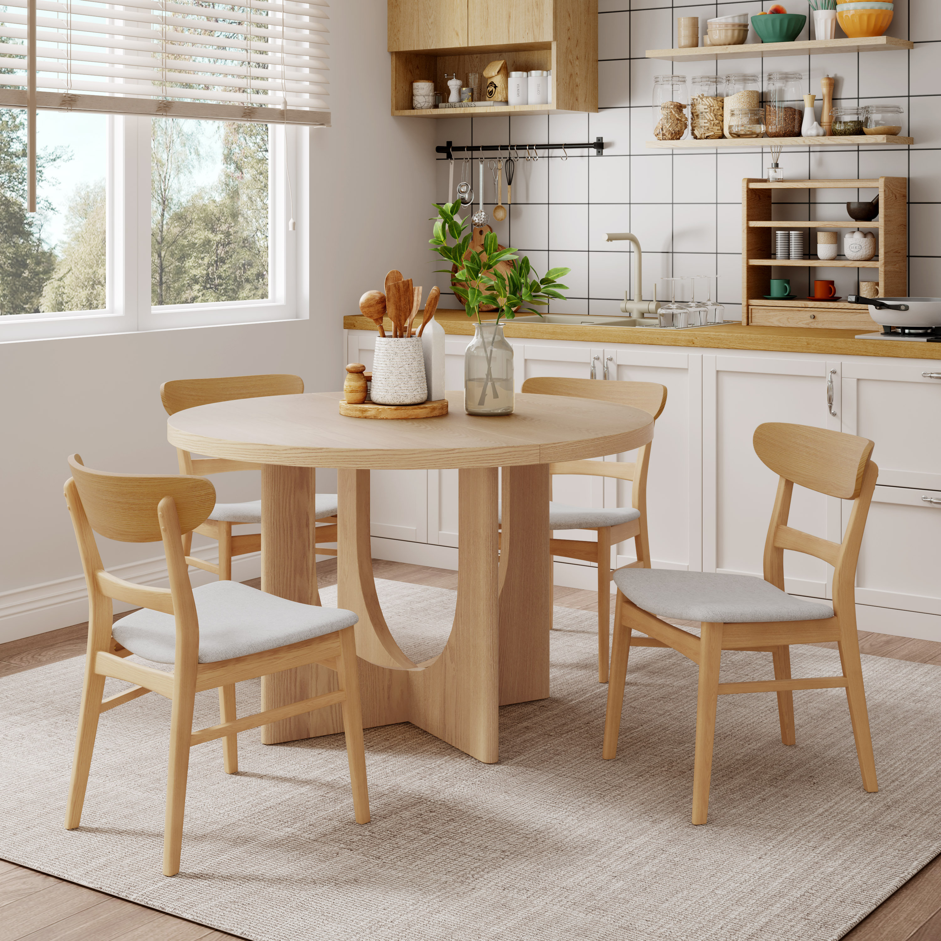 George Oliver Maxim 5-Piece Mid-Century Modern Dining Set | Wayfair