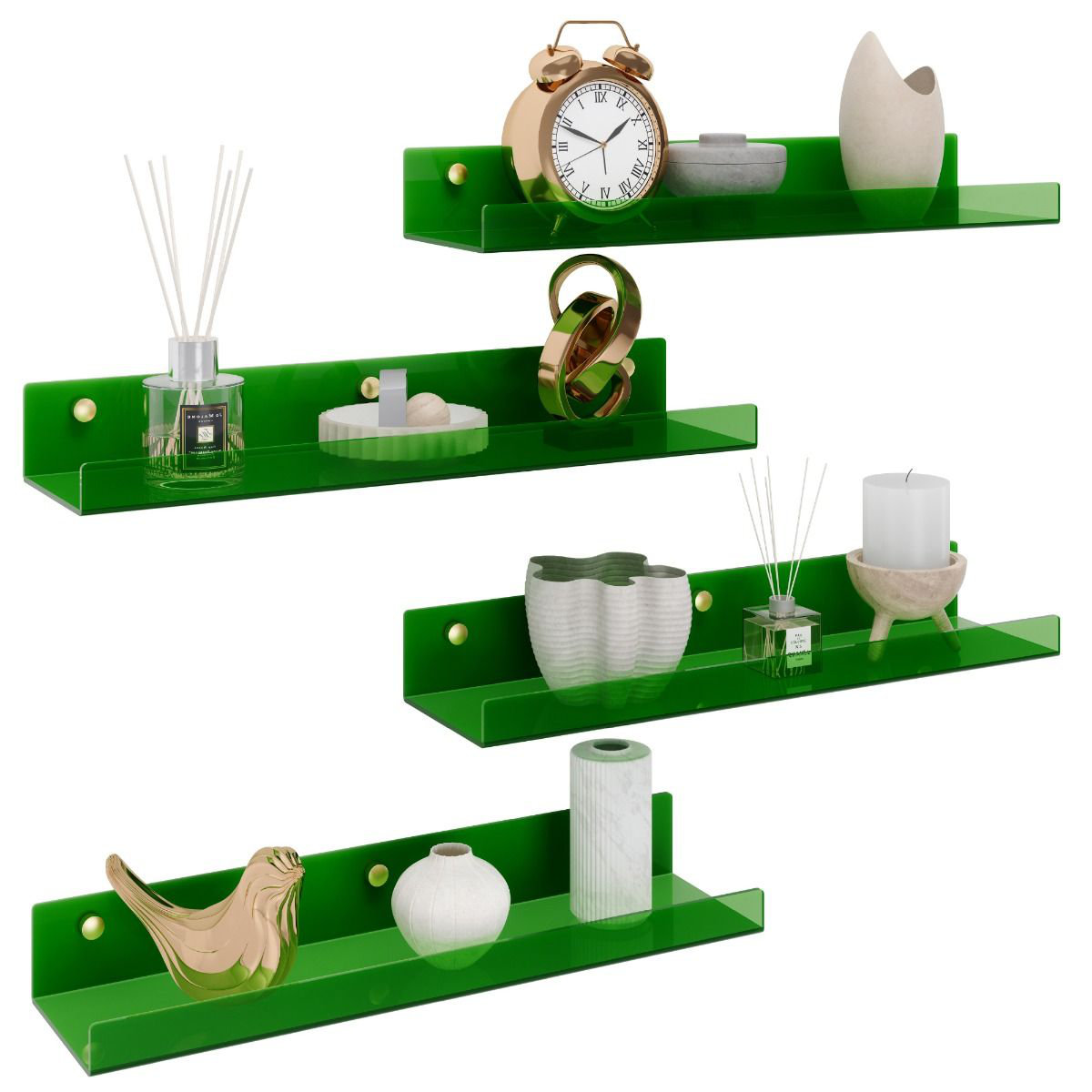 Wrought Studio Jaquita Floating Shelf, Wall Mounted Display Shelves for ...