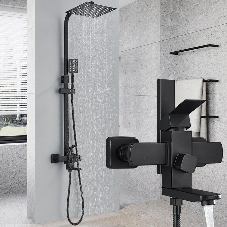 Belfry Bathroom Bath Shower Tap Mixer Rainfall Shower Head 3 Way Rigid ...