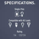 Legrand radiant 15 Amp Combination Single Pole/Single Pole Rocker Light ...