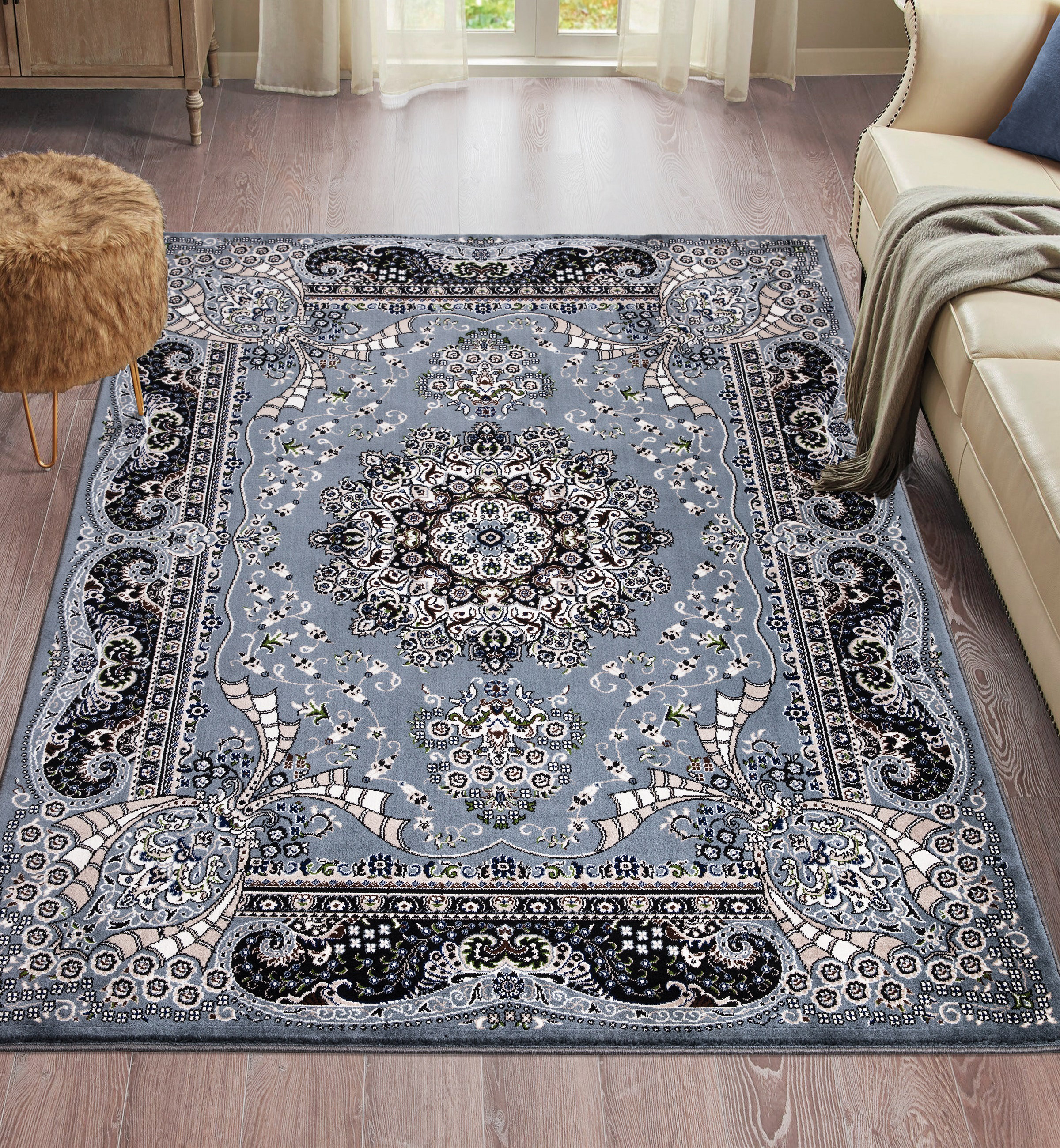MH Bedding Store Ltd Traditional Rada Rug Oriental Pattern Grey ...