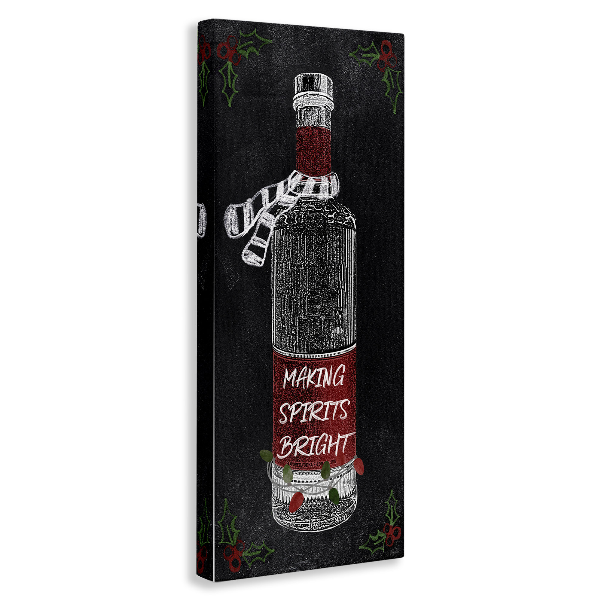 Dakota Fields Making Spirits Bright Bottle Canvas Wall Art by Natalie ...