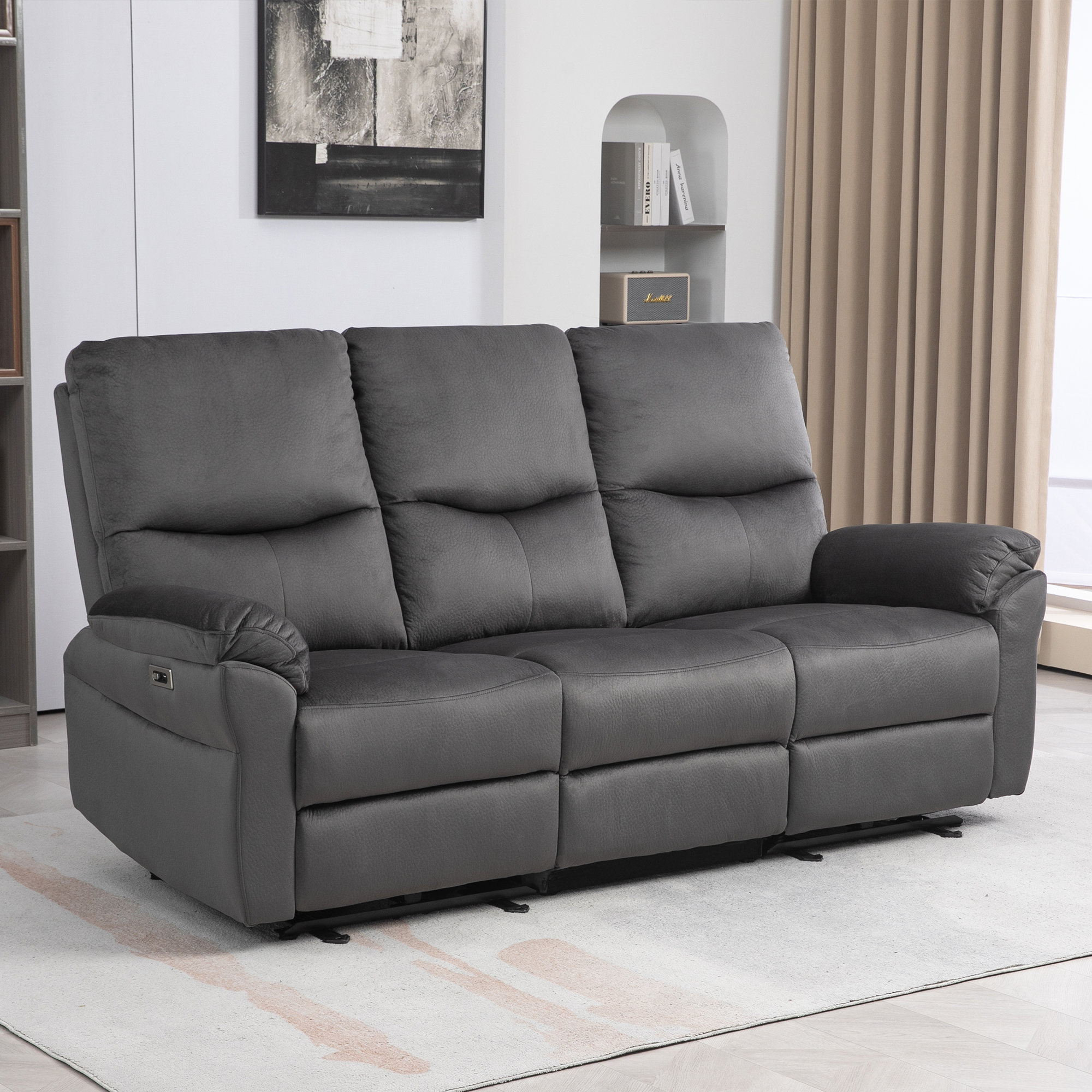 Latitude Run® Chinenye 78'' Power Reclining Sofa with Drop-Down Table ...