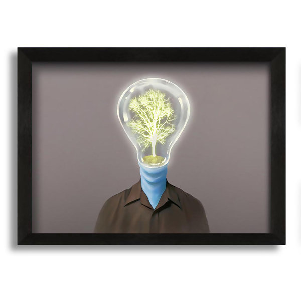 Happy Larry Light Bulb Head - Picture Frame Graphic Art on Canvas ...