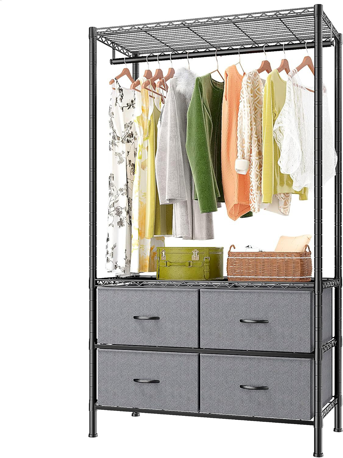 Rebrilliant Clothing Racks With 4 Drawers, Heavy Duty Clothes Rack For ...