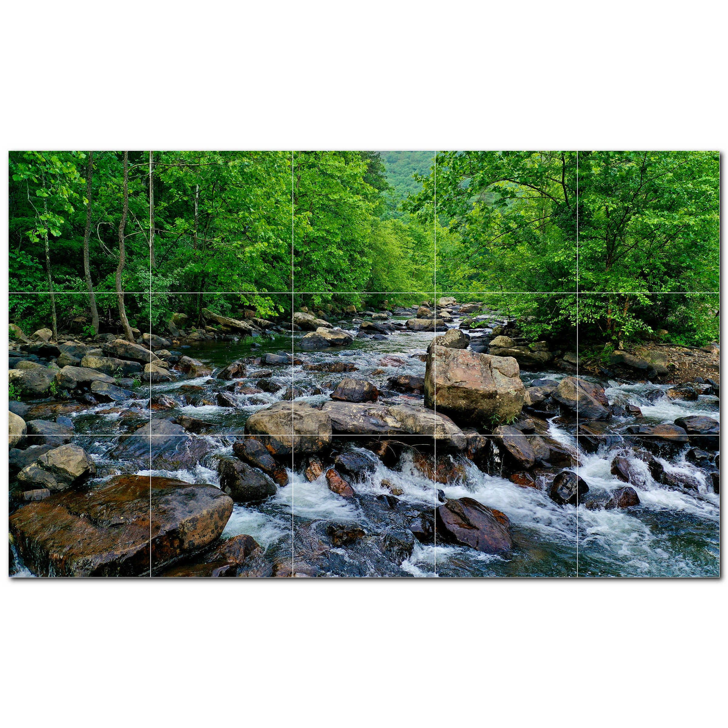 Picture-Tiles.com 40" x 24" Ceramic River Photo Decorative Mural Tile ...