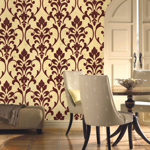 Flocked Wallpaper You'll Love | Wayfair