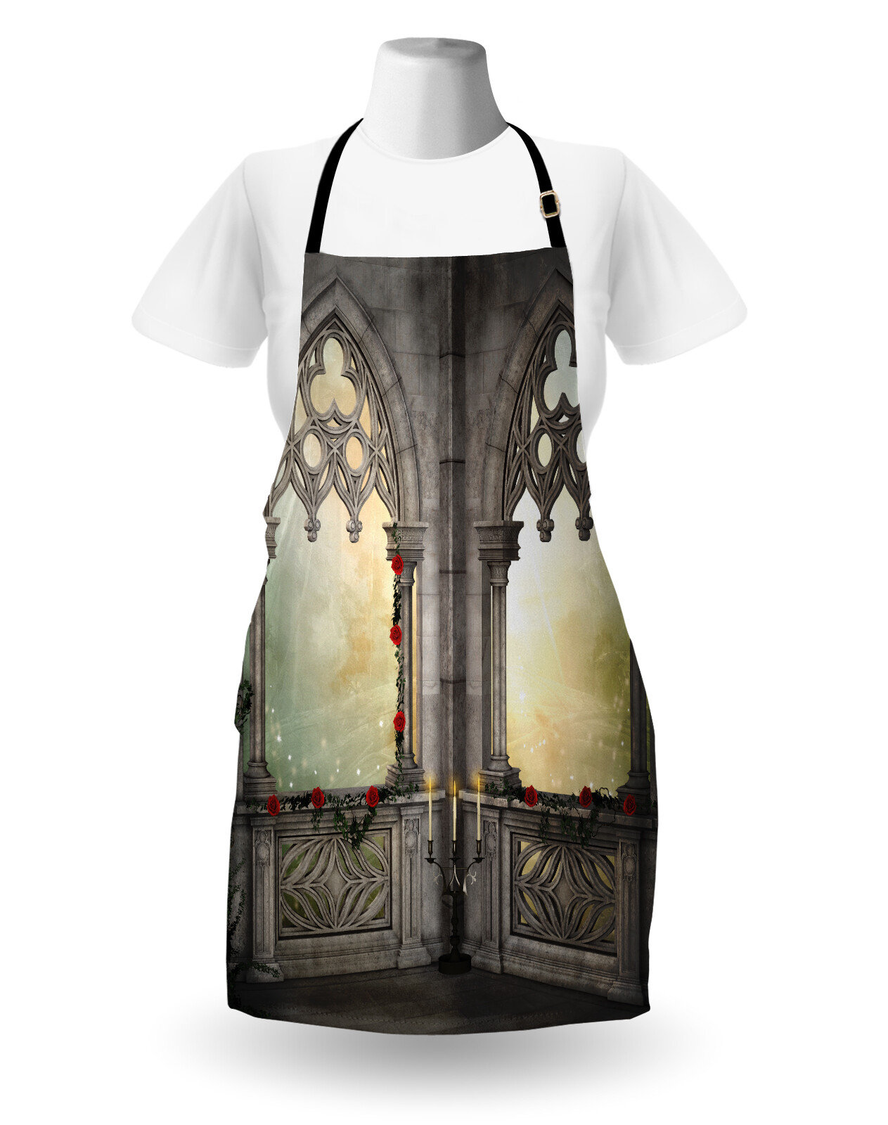 East Urban Home Gothic Apron Unisex, Oriental Rose and Flower, Adult ...