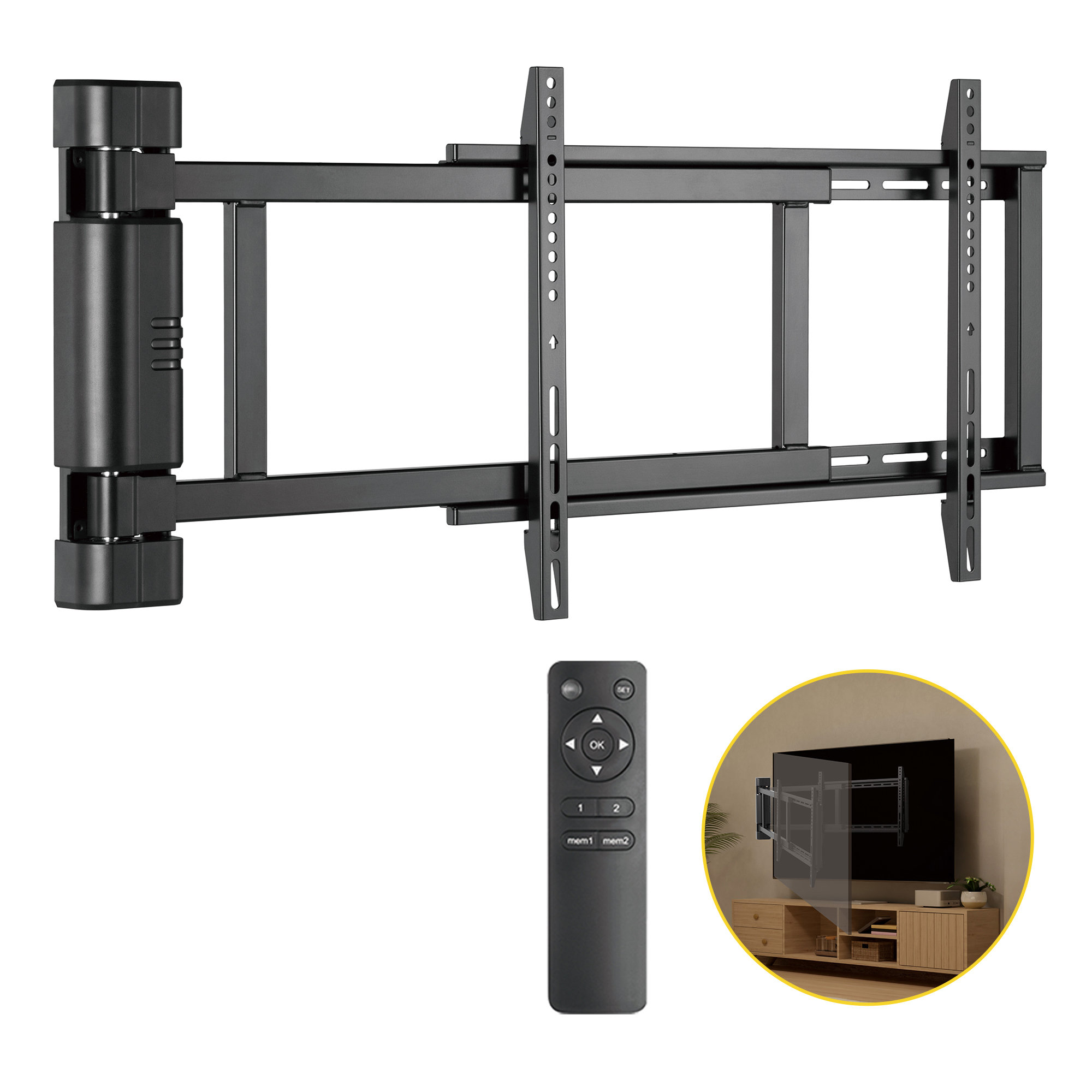 ProMounts Motorized Swing TV Wall Mount for TVs 32" - 75" Up to 110 lbs ...
