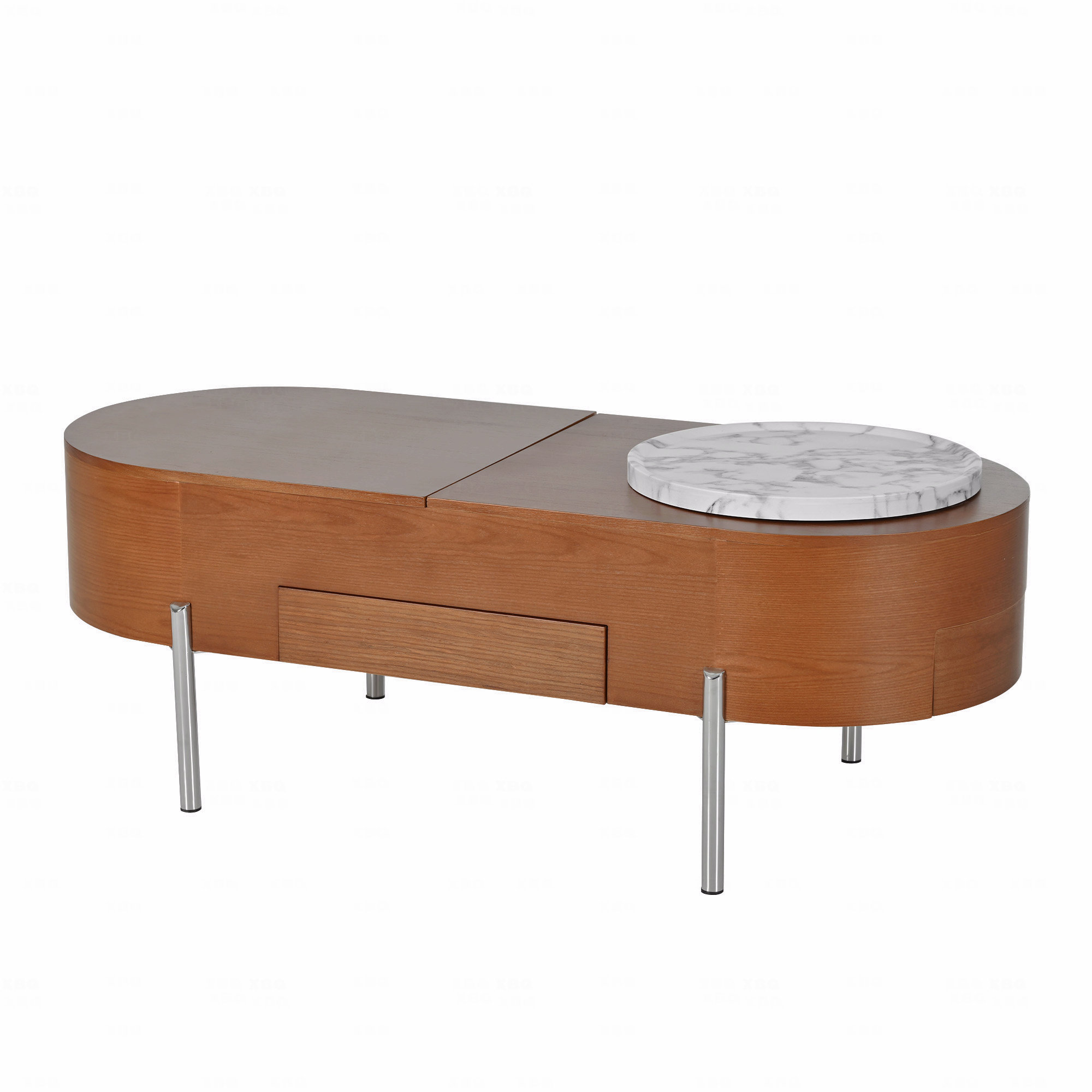 Latitude Run® Lift Top Coffee Table With 360-Degree Marble-Patterned ...