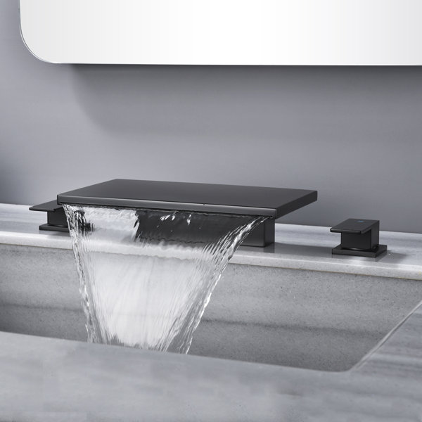 SHAMANDA Deck Mounted Waterfall Roman Tub Faucet 2 Handle athtub Faucet ...