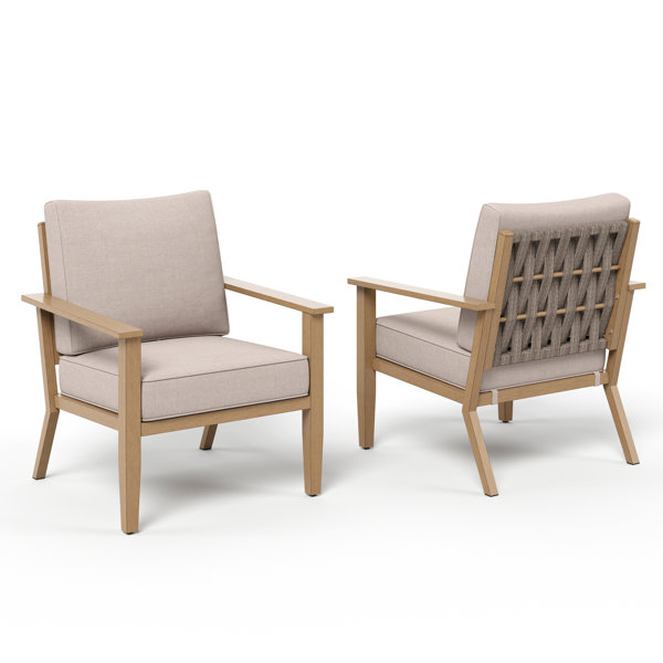 Alphamarts Webbing Patio Metal Lounge Chair With Cushions - Wayfair Canada