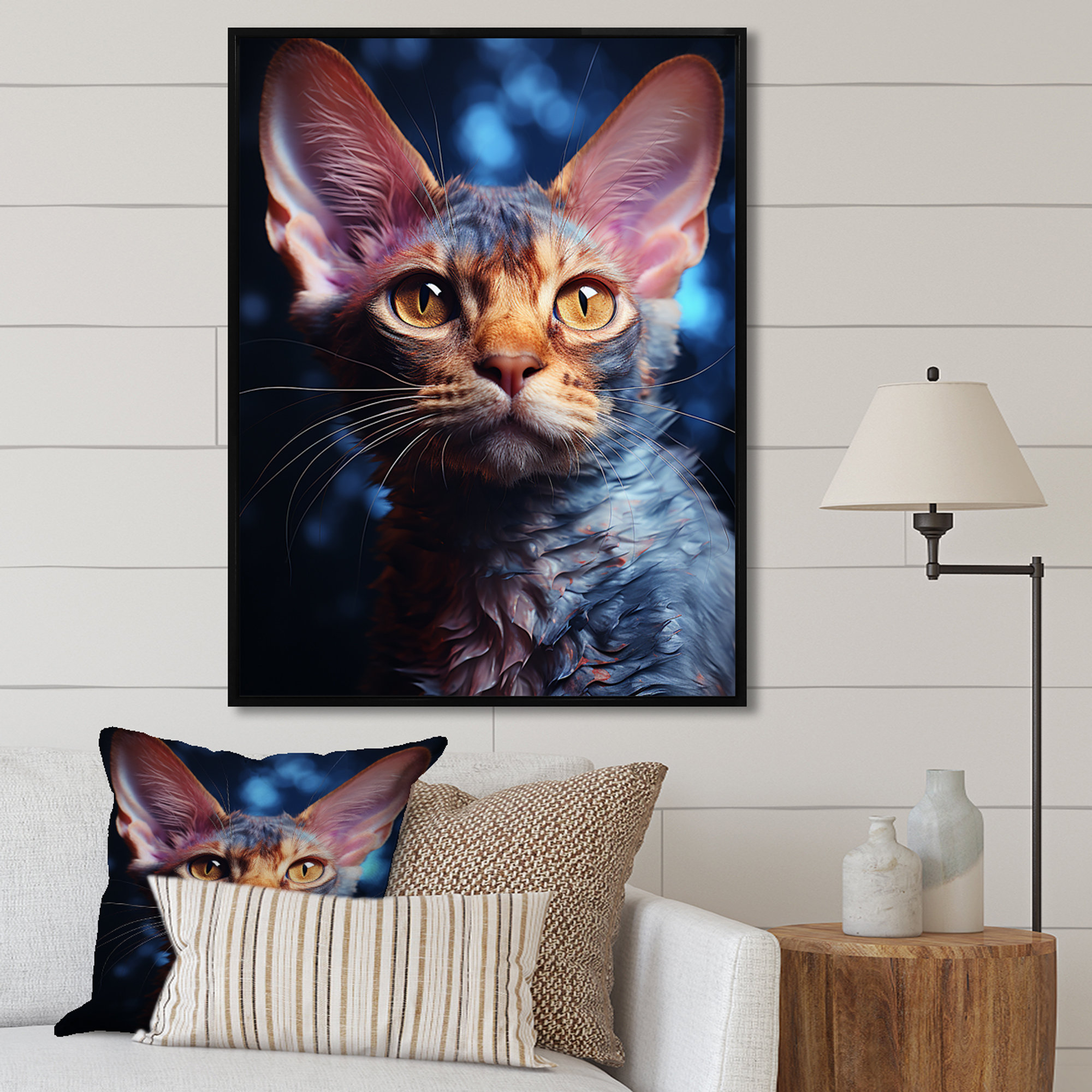 Design Art Devon Rex Dream Cat - Cat Canvas Wall Art - Wayfair Canada
