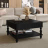 Ivy Bronx 31.5-Inch Square Fluted Lift-Top Coffee Table with Hidden ...